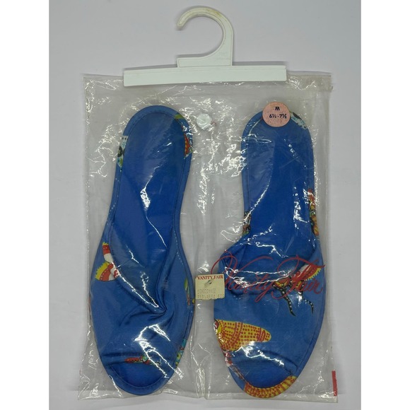 Vanity Fair | Shoes | Vintage Vanity Fair Blue Satin Slippers Size 65 ...